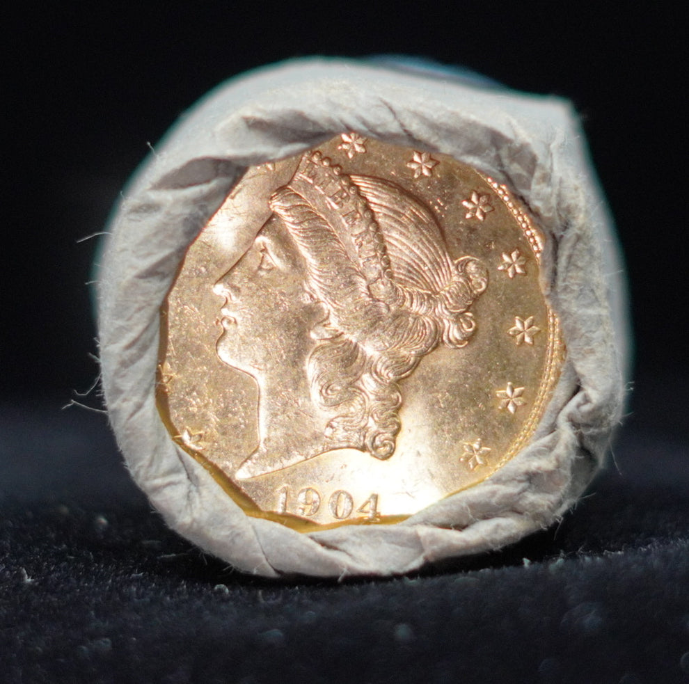 Roll of 5 QTY $20 Mixed Gold GEM BU/BU – Coin Rolls